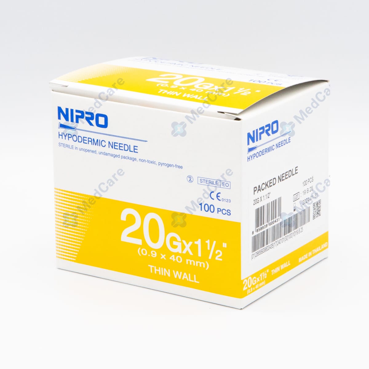 Nipro Hypodermic Needle 20G x 1 นิ้ว 1/2 นิ้ว บรรจุ 100 ชิ้นต่อกล่อง ...