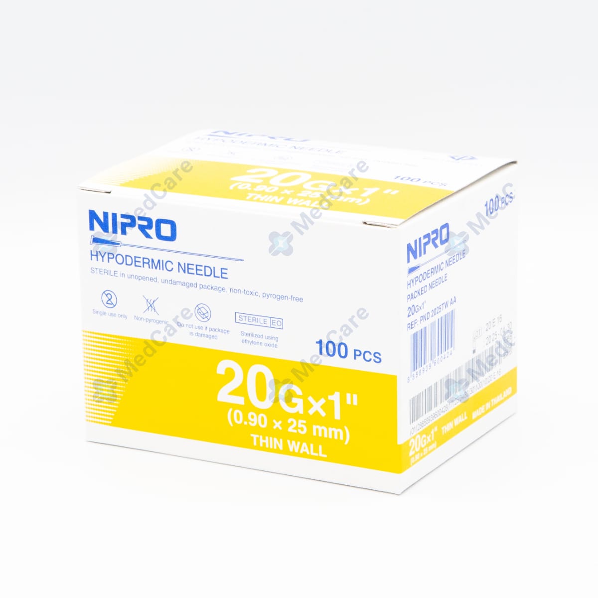 Nipro Hypodermic Needle 20G x 1 นิ้ว บรรจุ 100 ชิ้นต่อกล่อง – MedCare