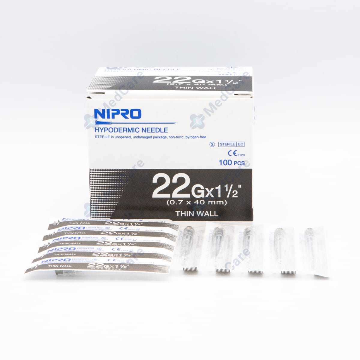 Nipro Hypodermic Needle 22G x 1 นิ้ว 1/2 นิ้ว บรรจุ 100 ชิ้นต่อกล่อง – MedCare