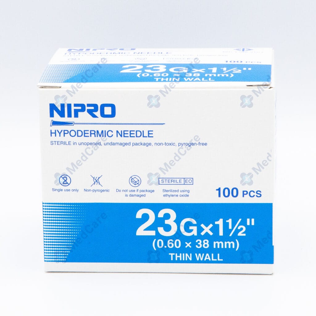 Nipro Hypodermic Needle 23G x 1 1/2″ บรรจุ 100 ชิ้นต่อกล่อง – MedCare