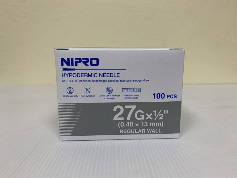 Nipro Hypodermic Needle 27G x 1/2 นิ้ว บรรจุ 100 ชิ้นต่อกล่อง – MedCare