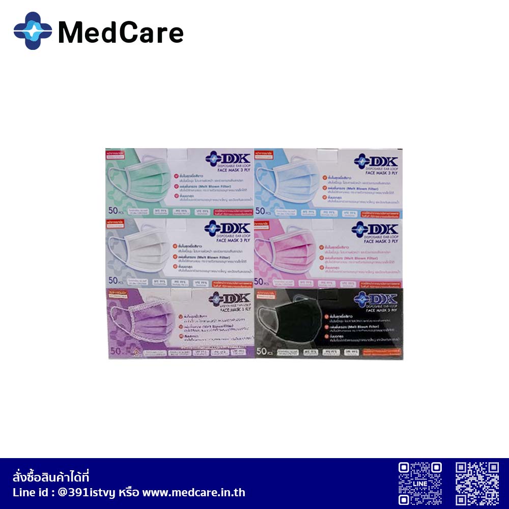 (ยกลัง 100 กล่องส่งฟรี) กล่องละ 40.- DK MaSk หน้ากากอนามัย ทางการแพทย์ ...